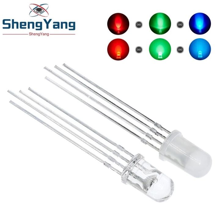 50pcs Multicolor 4pin 5mm RGB Led Diode Light Lamp Tricolor Round ...