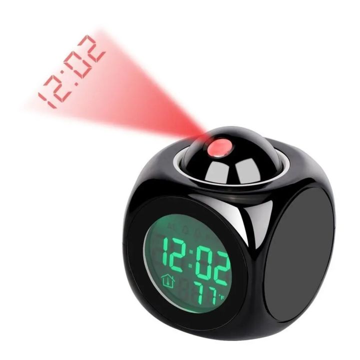 LED Digital Projection Alarm Clock Desktop Temperature Display Clock ...