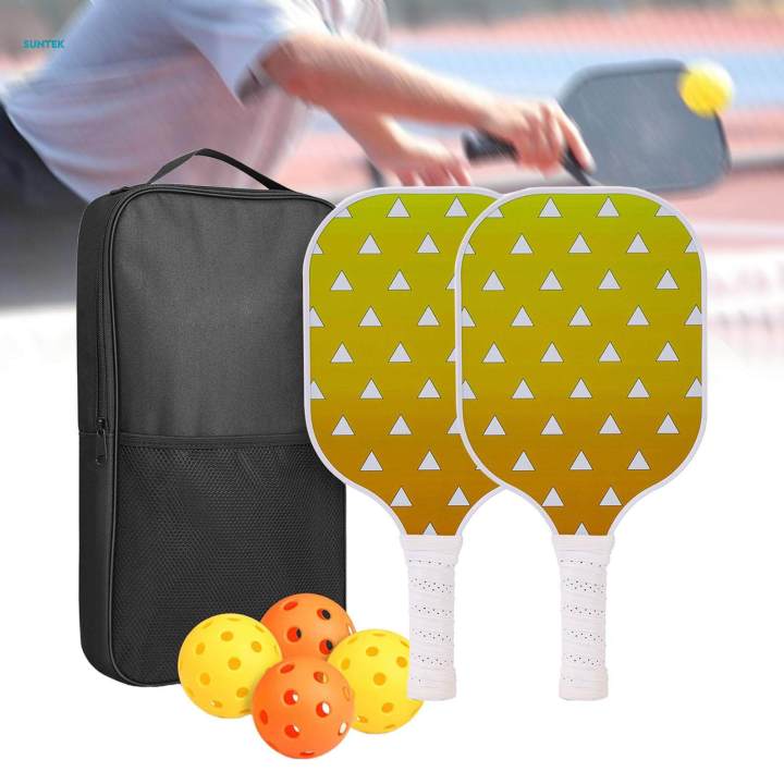 Pickleball Racket Set with 2 Rackets 4 Balls Lightweight Honeycomb Core ...
