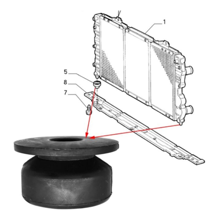 Lower Insulator Mounts Bushing-2 x Lower Radiator mounting rubber Bush ...