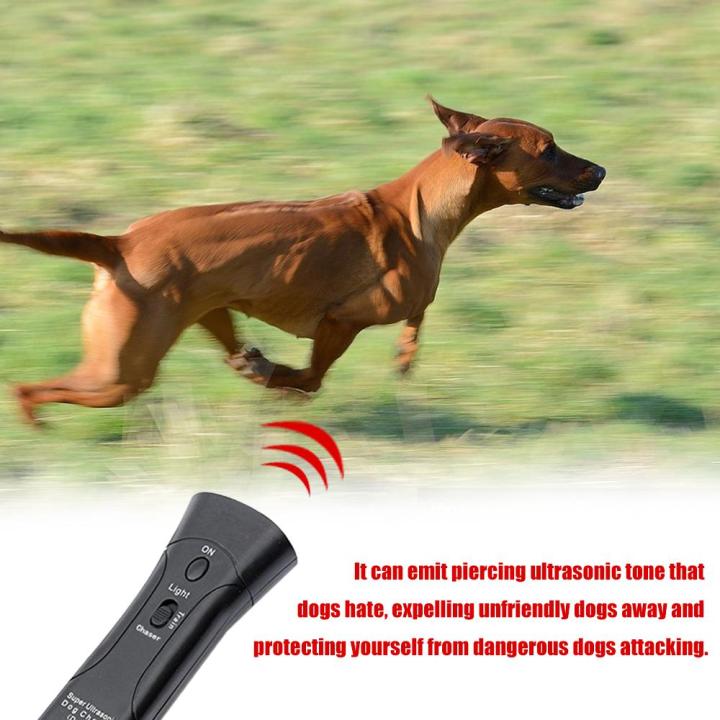 Double Ultrasonic Dog Chaser Anti Barking Stop Bark Pet Dogs Training Device Portable Handheld ...