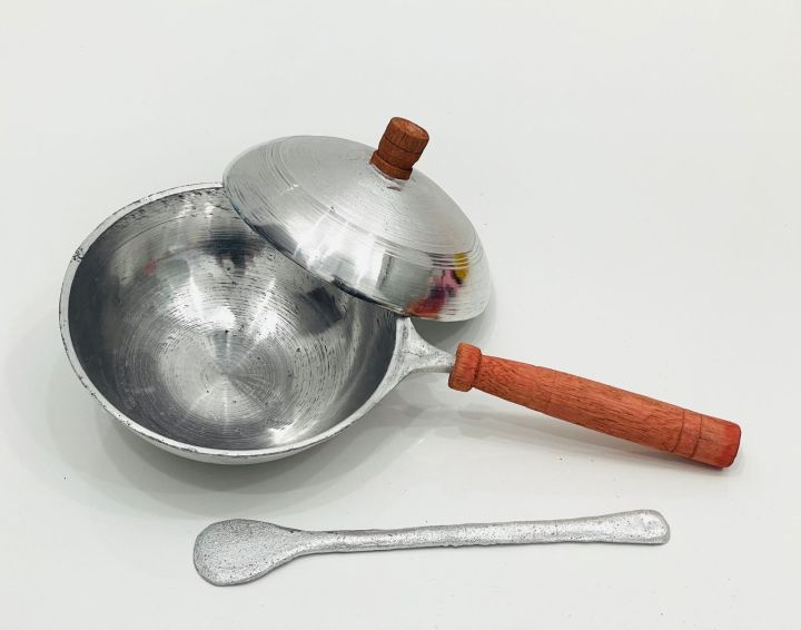 High Quality Polished Aluminium Hopper Pan Set with Spoon and Lid ...