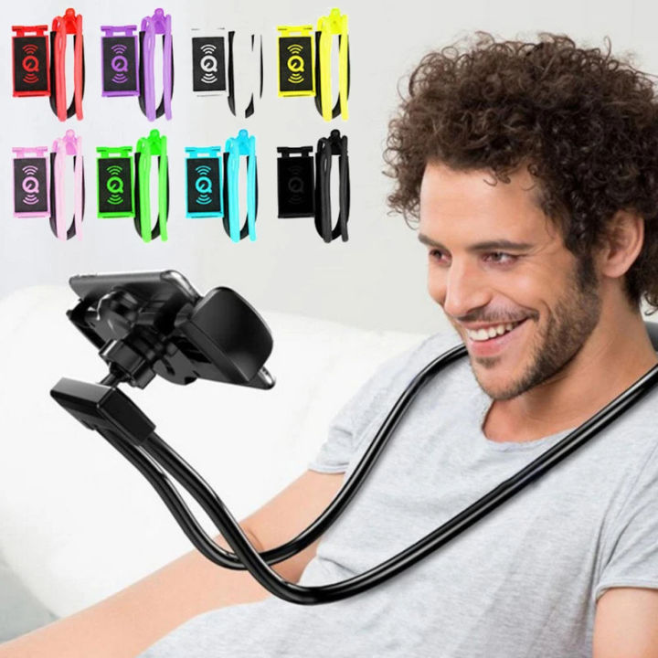 Universal Mobile Phone Holder Extendable Neck Hanging Selfie Stick Rack ...