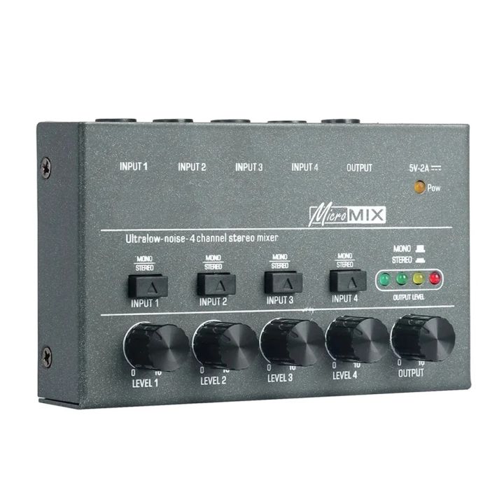 4 Way mixer With Single Channel Stereo Switching Mini Signal Hybrid ...