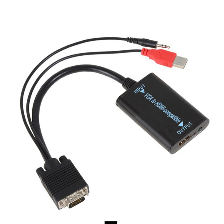 VGA Male to HDMI Female Adapter with Audio Input with USB Power VGA to ...