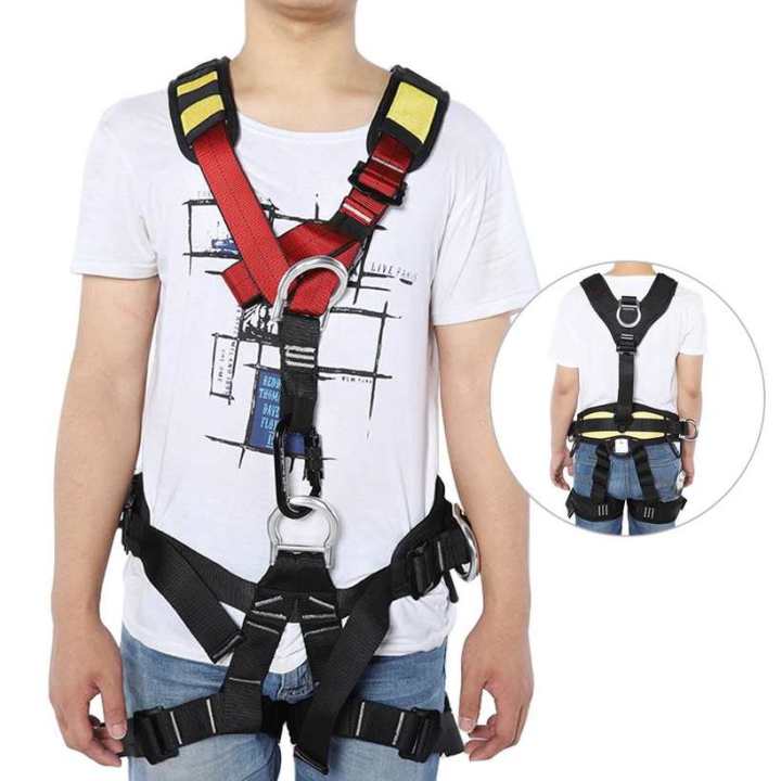 Safety Rock Tree Climbing Body Fall Protection Rappelling Harness Gear ...