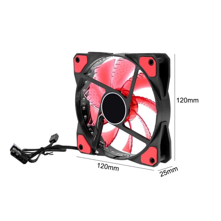 120mm PC Computer 16dB Ultra Silent 33 LEDs Case Fan Heatsink Cooler ...
