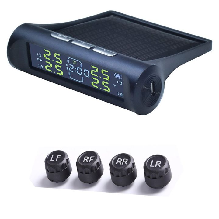 Rojey Monitoring Tyre Temperature Alarm System Car TPMS (External Sensor)Solar Auto Tyre Tire ...