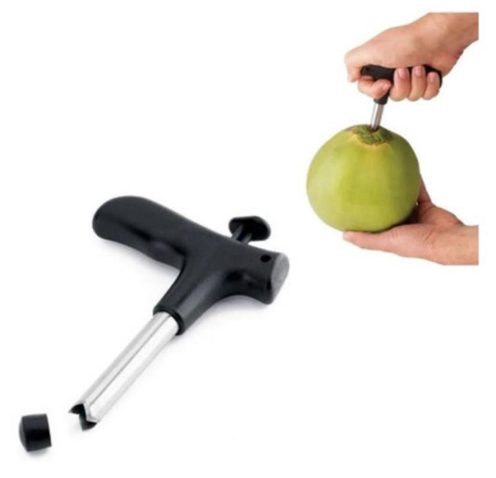 Black Durable Stainless Steel Coconut Cutter Opener Hole Tool Coconut ...