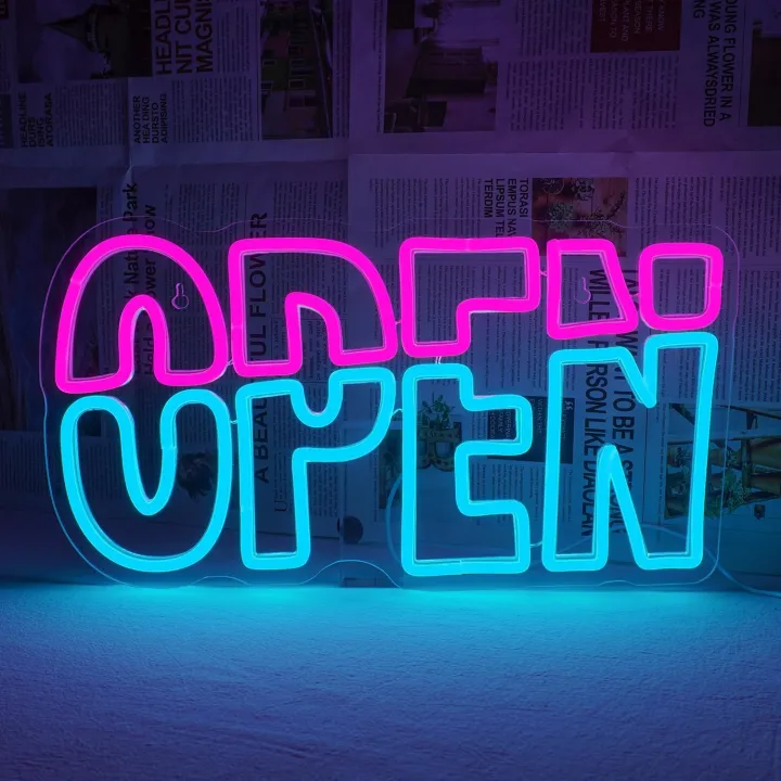Neon Open Neon Sign LED Neon Light For Wall Decor For Store Bar Club ...