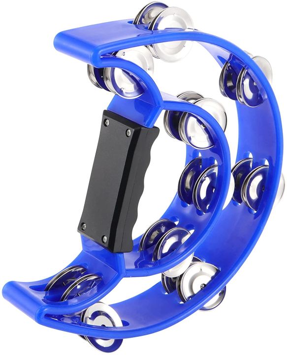 Double Row Tambourine Half Moon Metal Musical Jingles Tambourine Hand ...