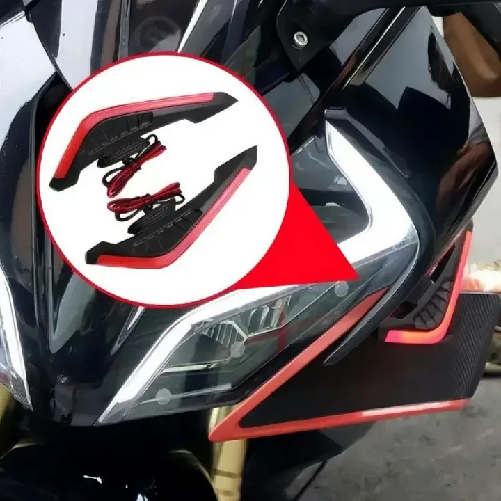 2Pcs Motorcycle Front Winglets Stylish Aerodynamic Wing Spoiler with ...