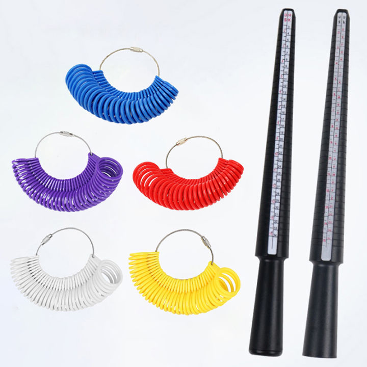 Plastic Ring Size Finder Mandrel Stick Finger Gauge Kit DIY Jewelry ...