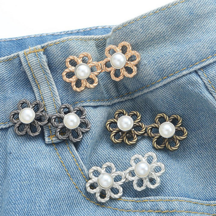 2Pcs New Six Petal Flower Waist Clasp Petal Clasp Detachable Waist ...
