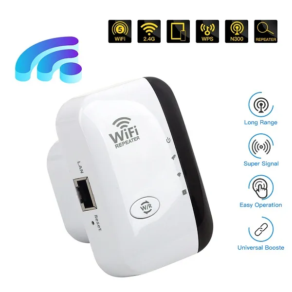 WiFi Range Extender 300M Wifi Repeater Wi-Fi Signal Amplifier Booster ...