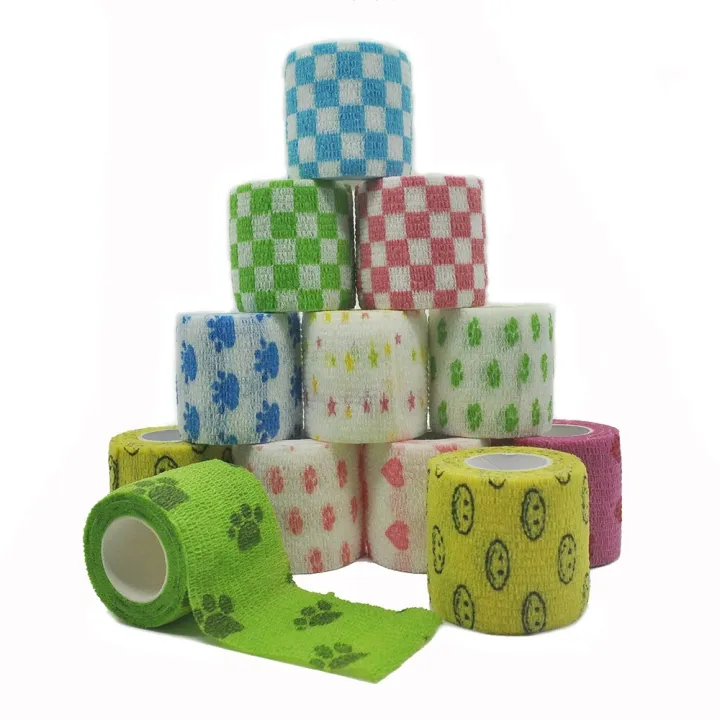 1 Pcs Printed Medical Self Adhesive Elastic Bandage 4.8m Colorful ...