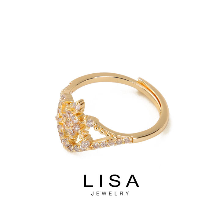 lisa jewelry Magical Girl Diamond Ring 18k Gold Star Crown Ring Korean Fashion Female Ring 276r ...