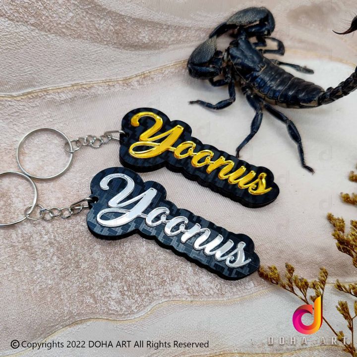 Customize Key Chain Acrylic Gold Key Chain for lovers girls friends ...