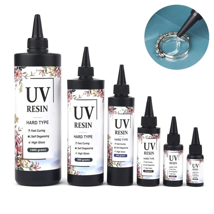 resin art accessories Hard UV Resin Glue Clear Ultraviolet Curing Quick Drying Epoxy Resin UV ...