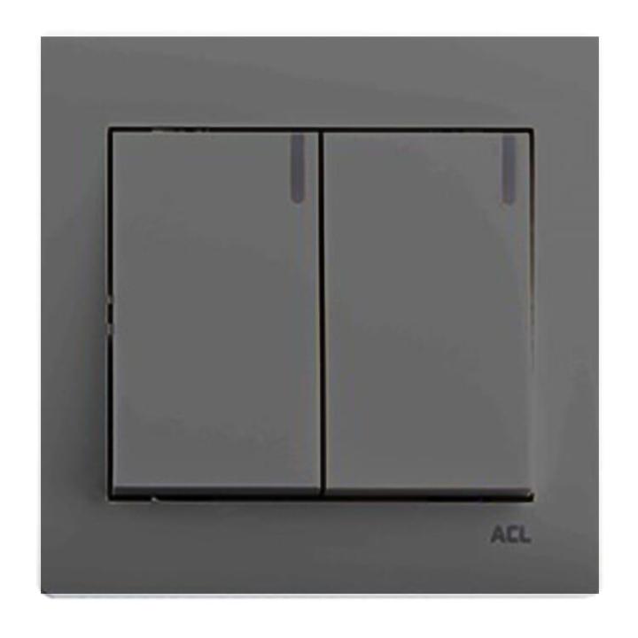 Acl Elegance Two Gang Switch - Grey | Daraz.lk