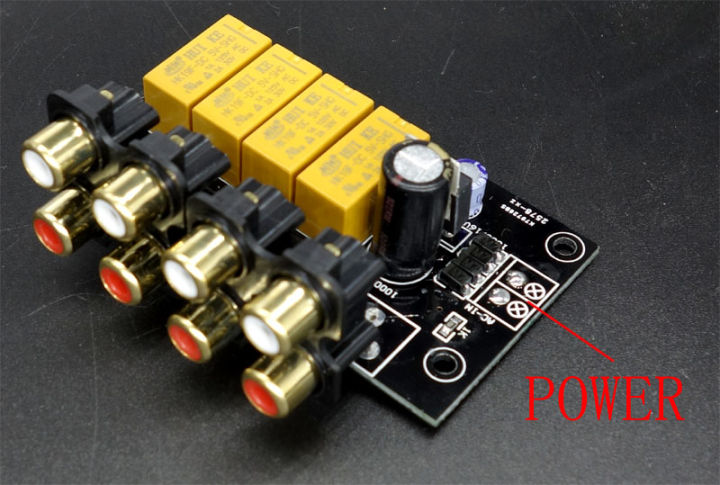 Weiliang Ac/dc 4 Input 1 Output Audio Input Selector Relay Board Stereo ...