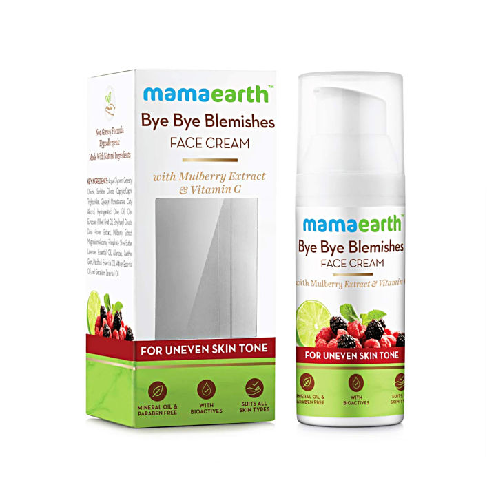 Mama Earth Bye Bye Blemishes Face Cream with Mulberry Extract and Vitamin C 30g | Daraz.lk