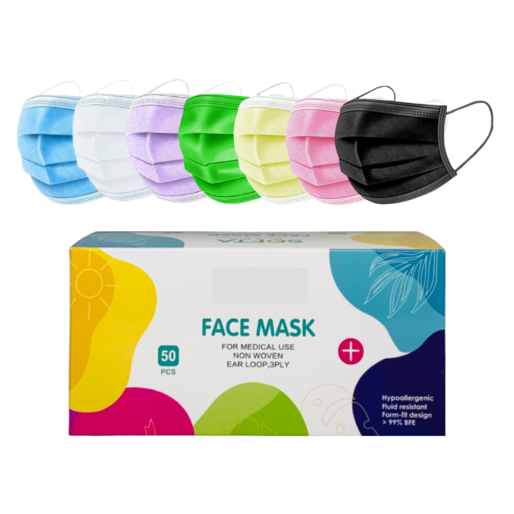 Softacare 3ply Surgical Mask - Multicolours - 50pcs Box | Daraz.lk