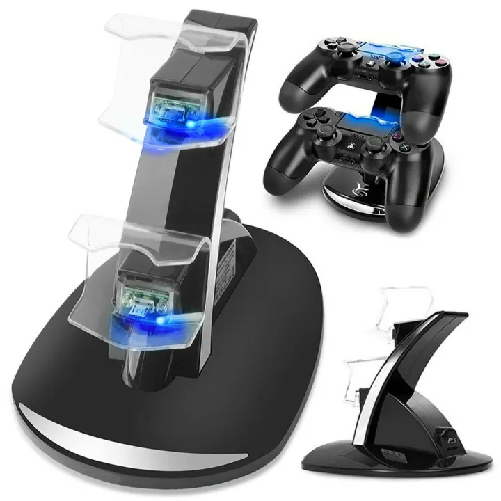 Controller Charger Dock Led Dual Usb Ps4 Charging Stand Station Cradle ...