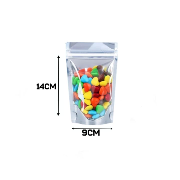 50pcs 9x14cm (25g-40g) Aluminium Foil Clear Front Large window Ziplock ...