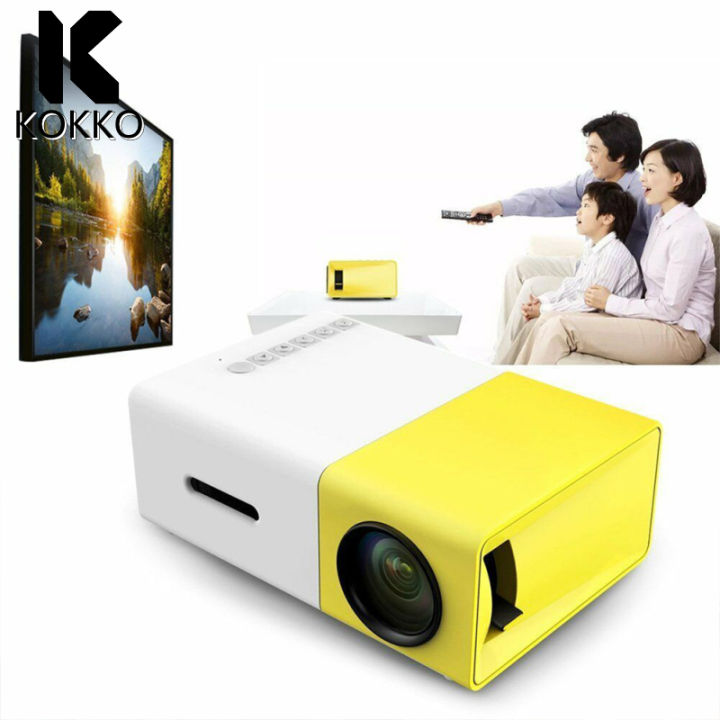 KOKKO YG300 Portable Projector HD 1080P Mini Video Projector Home Video ...