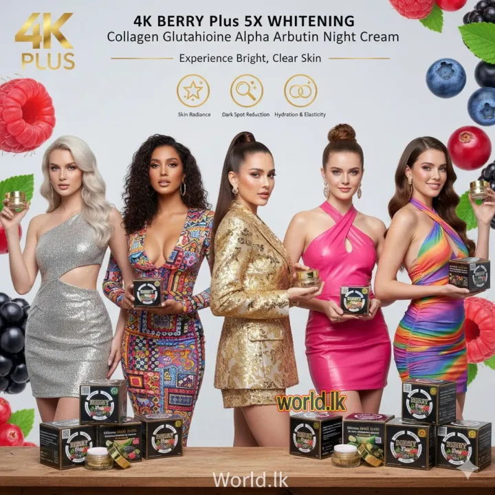4K BERRY Plus 5X WHIi TENING Collagen Glutathione Alpha Arbutin Night ...