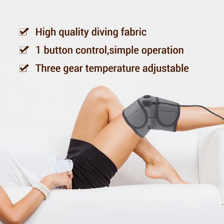 Electric Leg Heating Knee Pads Infrared Heated Therapy Hot Compress ...