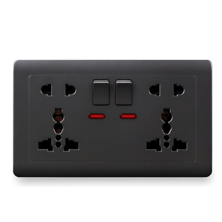 Universal Multi socket Panel 13A 2 Wall Sockets Plug Standard Gray ...