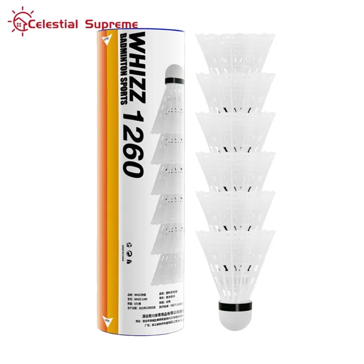 Performance Badminton Shuttlecocks 6 Pack Nylon Badminton Shuttlecocks ...