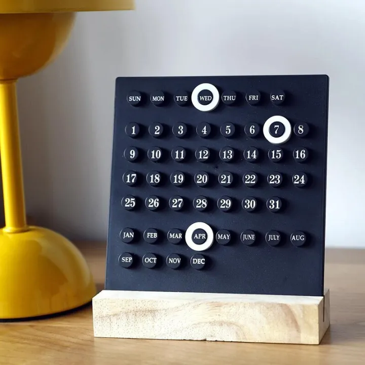 Handmade & Wood Desktop Calendar - Minimalist Digital Date Display for ...