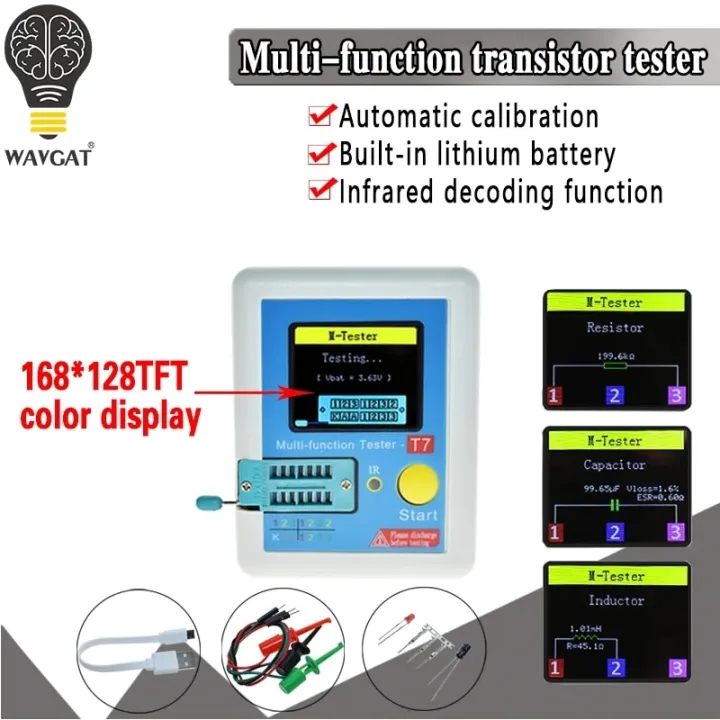 LCR-T7 New Transistor Tester TFT Diode Triode Capacitance Meter LCR ESR ...
