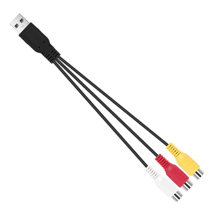 USB to 3RCA Cable USB Female to 3 Rgb Video Composite Adapter Converter ...
