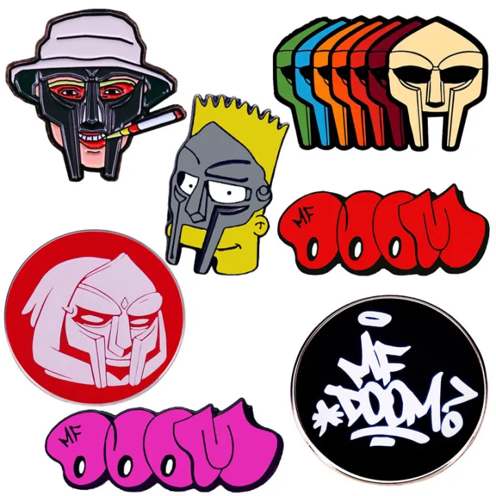 【Qorro】MF DOOM Doom Brooch Hip Hop Rock Punk Music Rapper Pin Metal ...