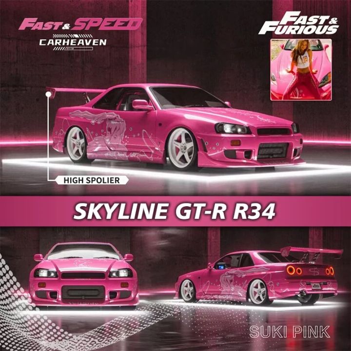 fast and furious cars PreSale FS 1:64 Skyline GTR R34 High Wing SUKI ...