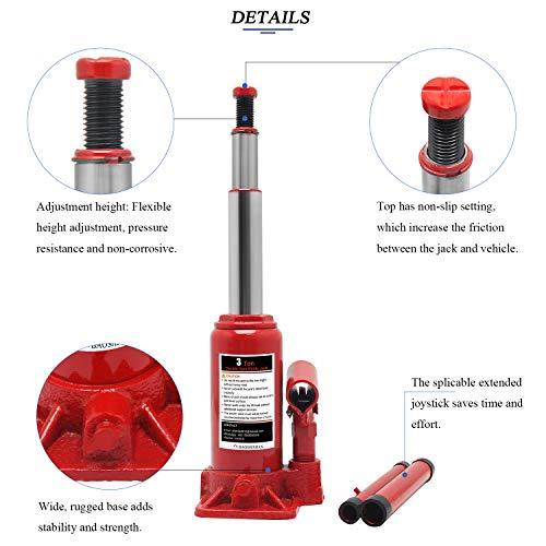 3 Ton Car Hydraulic Jack Bottle Engine Lift Lifting Vehicle Handle ...