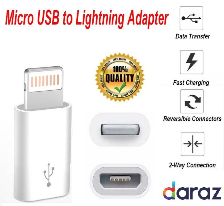 OTG adapter for Lightning Connector to Micro USB Female Port Converter ...