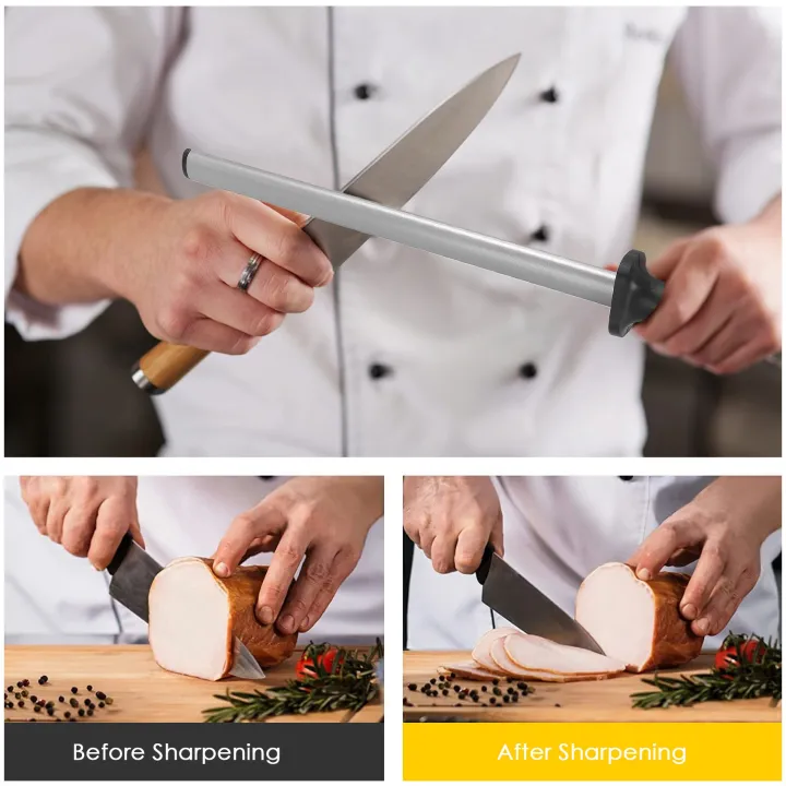 NAMUNY 17Inch 600 Kitchen Grit Diamond Knife Sharpener Sharpening Steel ...