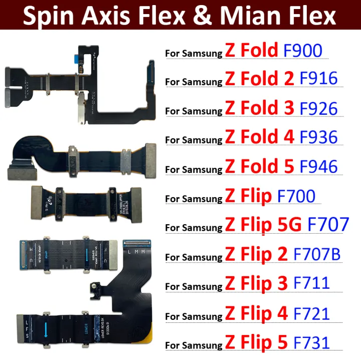 New Spin Axis Flex For Samsung Z Fold 1 2 3 4 5 MainBoard Connector LCD ...