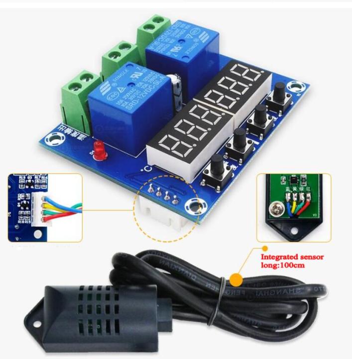 12V Temperature and humidity control Temperature controller thermostat ...