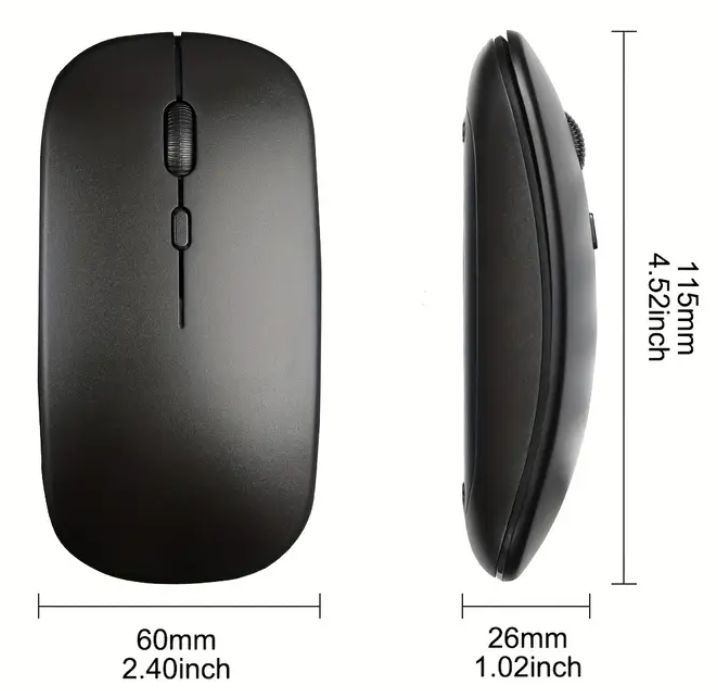Rechargeable Wireless Mouse – Bluetooth Only, Ergonomic Slim Body with ...