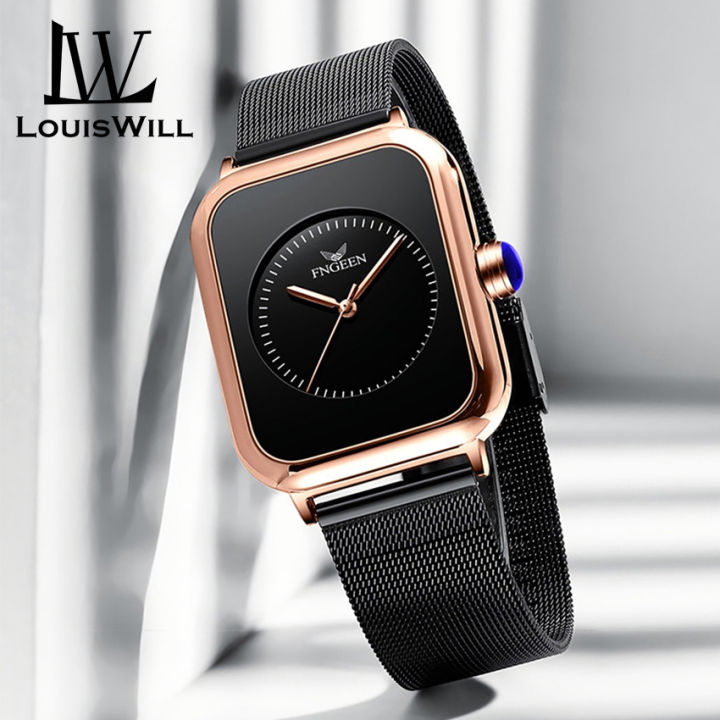 LouisWill Ladies Watch Quartz Watch Mesh Steel Watch 30M Waterproof ...