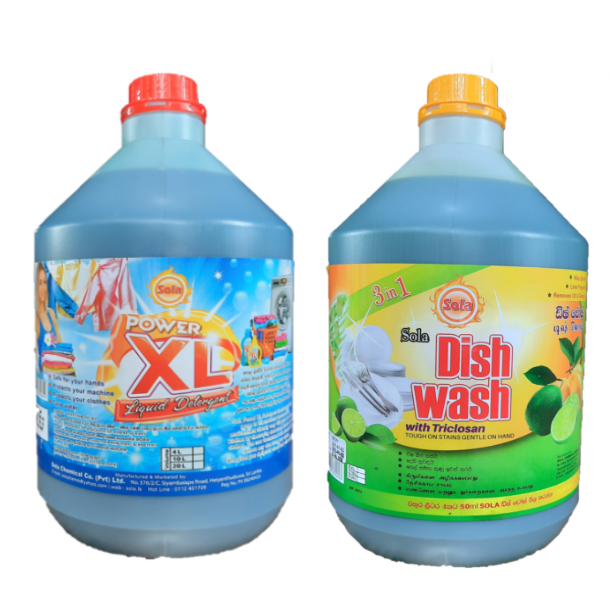 SOLA Power Xl Liquid Detergent - 4L 1 + Dish Wash Lemon 4L 1 (Bundle ...