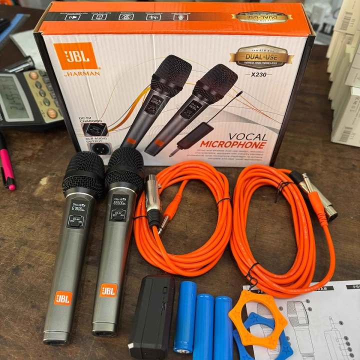 X230 Dual Professional Wireless Microphone – Rechargeable UHF Mic System with HD Receiver for ...