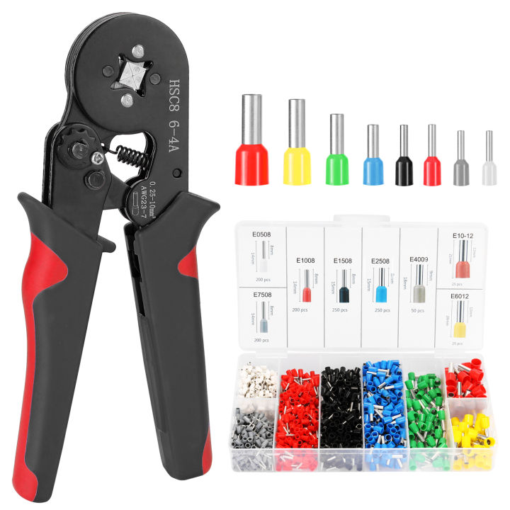 HSC8 6-4 0.25-10m㎡ AWG23-7 Ferrule Crimping Tool Kit High Hardness ...