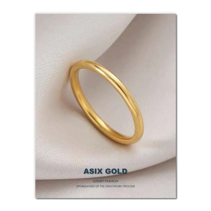 ASIX GOLD Original Malay Gold 916 Gold Ladies Minimalist Ring | Daraz.lk